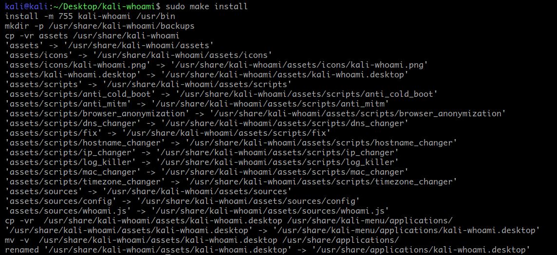 Kali-whoami - Stay Anonymous while hacking