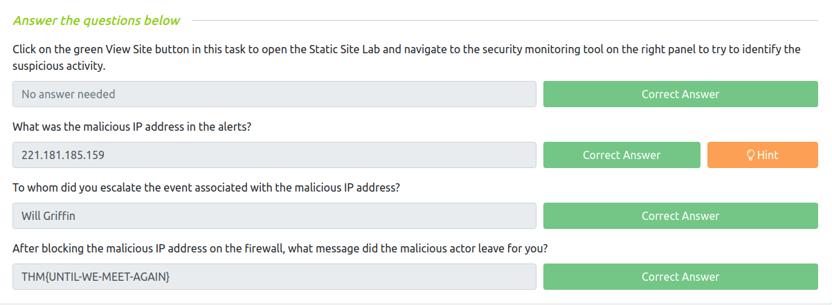 Tryhackme - Junior Security Analyst Intro