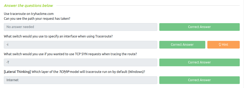 Tryhackme Introductory Networking