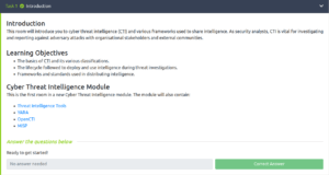 Tryhackme - Intro to Cyber Threat Intel