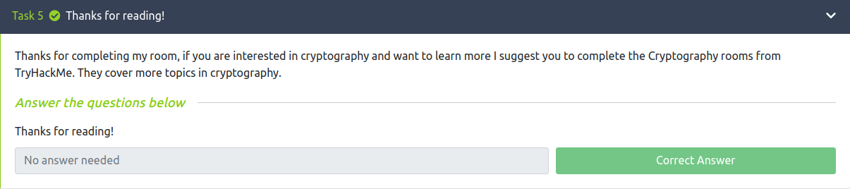 Tryhackme - Cryptography for Dummies
