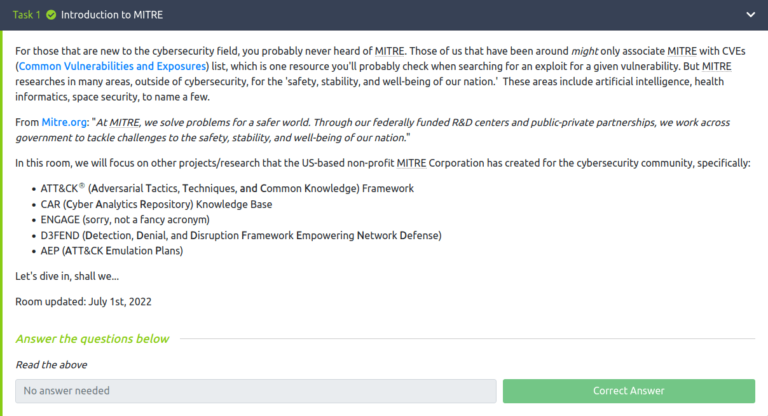Tryhackme - MITRE