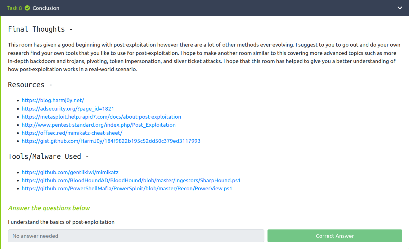 Tryhackme Post Exploitation Basics