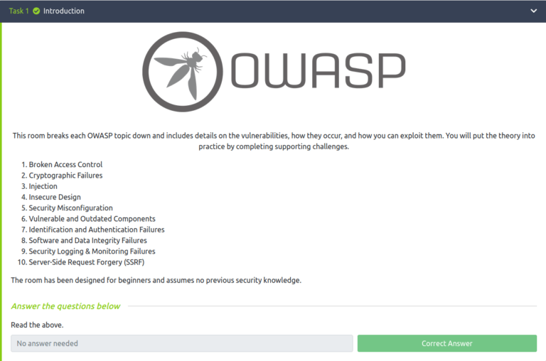 Tryhackme - OWASP Top 10 (2021)