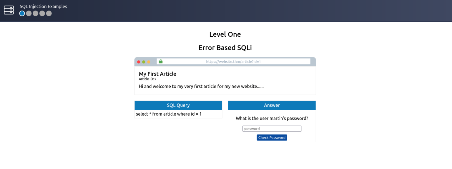 Tryhackme - SQL Injection