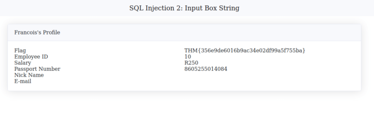 Tryhackme - SQL Injection Lab