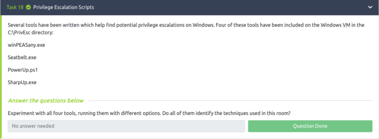 Tryhackme - Windows PrivEsc