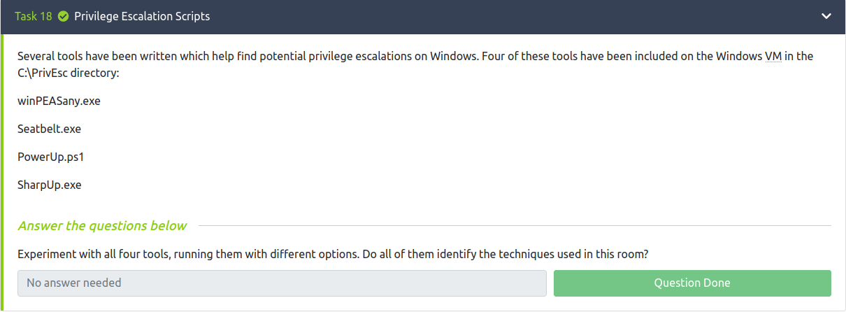 Tryhackme - Windows PrivEsc